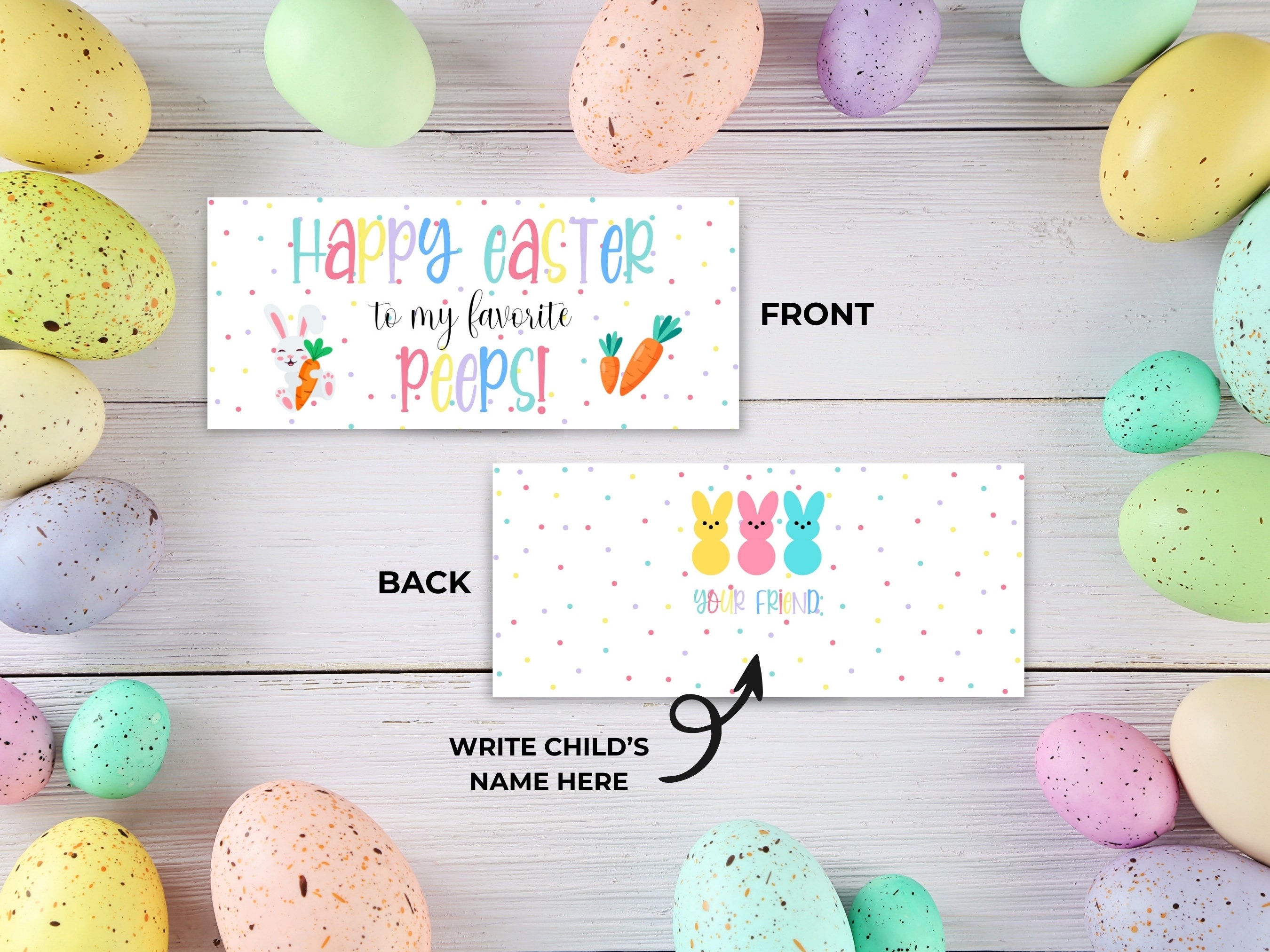 Printable Easter Treat Bag Topper. Happy Easter to My Favorite Peeps ...