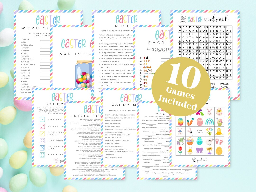 Easter Game Pack. Easter Party Activity for Kids Adults Family ...