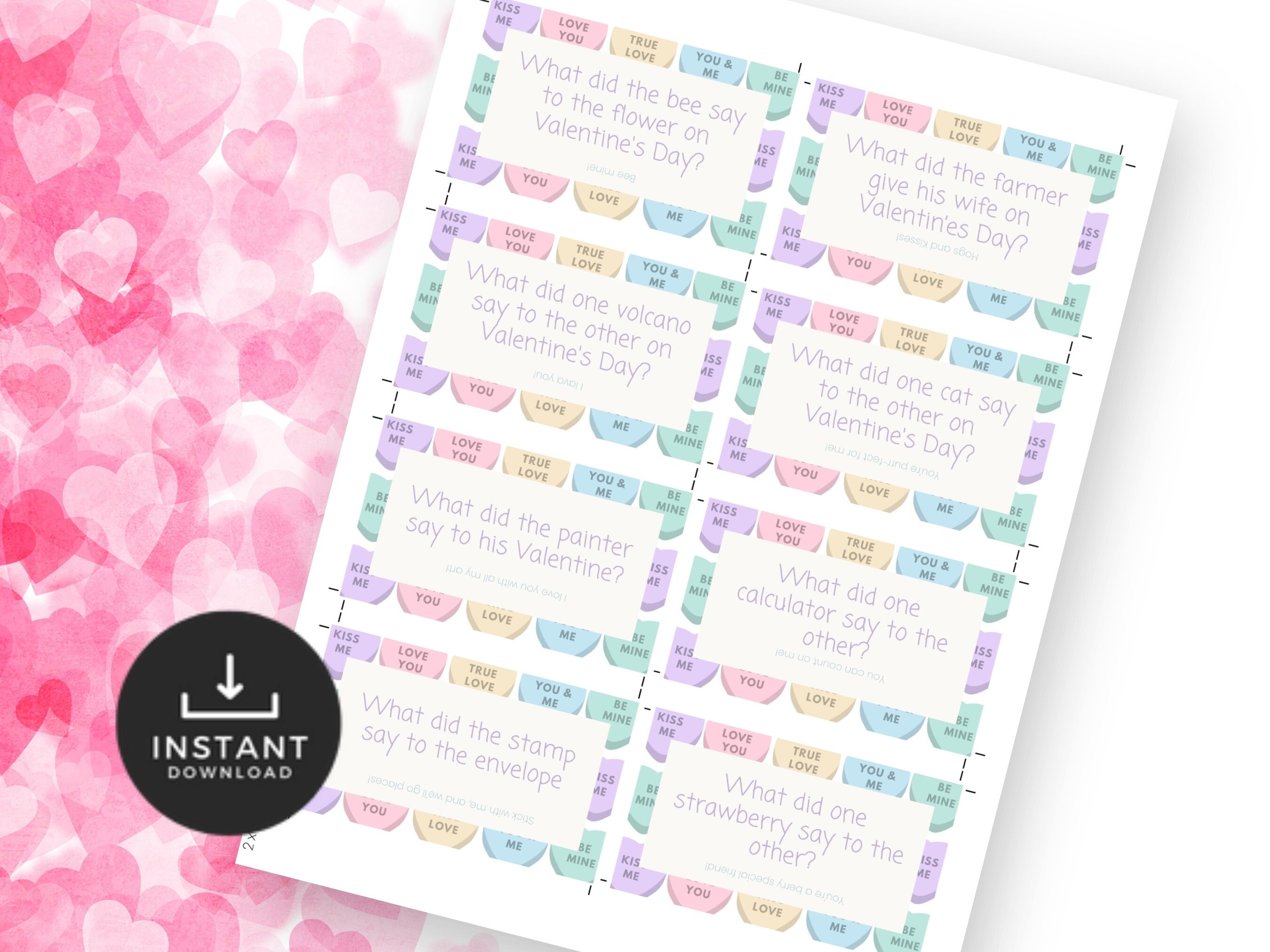 Valentine Jokes for Kids. Printable Lunchbox Love Notes. Instant ...