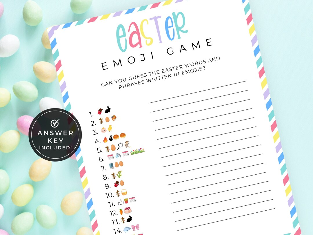 Easter Emoji Pictionary. Printable Trivia. Activity for Kids & Adults ...