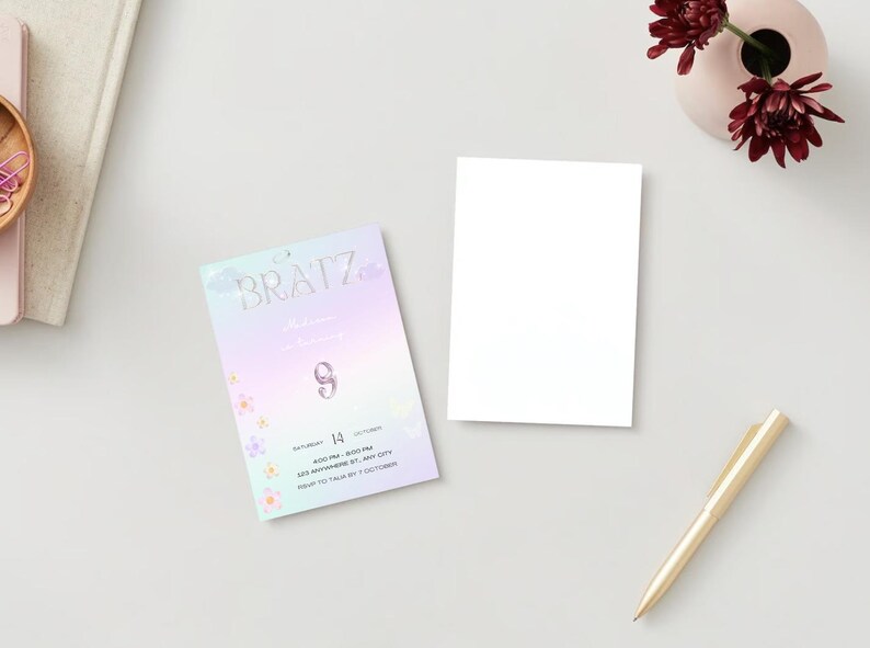 Bratz Theme Party Invitation – Colorful and Unique Invitation for Bratz ...