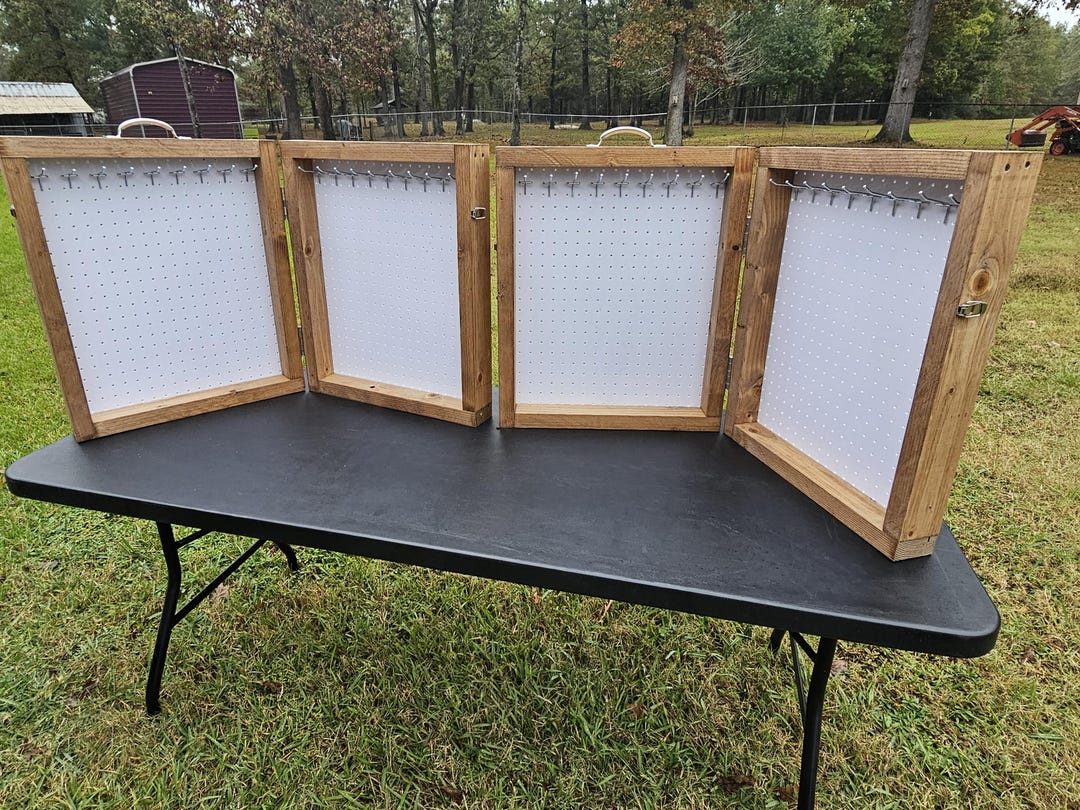Portable Vendor Display Case | Foldable Pegboard Craft Show Display ...