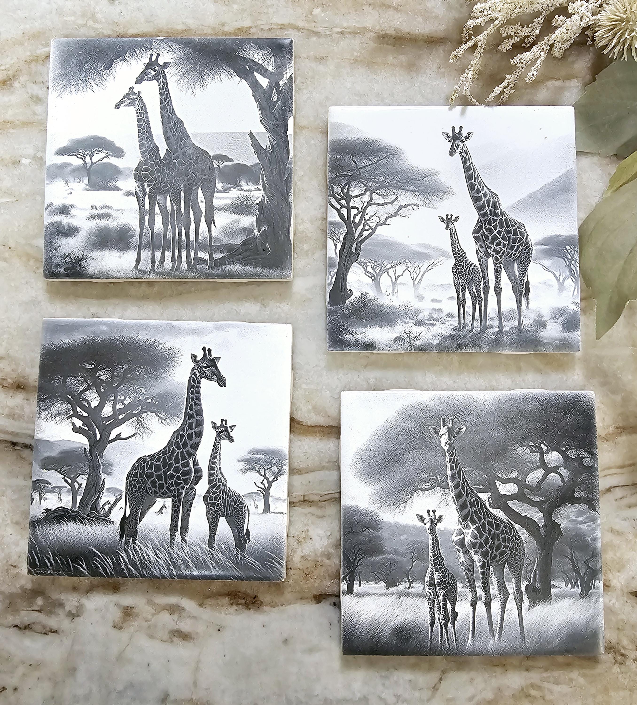 4 X4 Inch Ceramic Tile, Laser Engraved, Whitetail Deer, Mule Deer ...