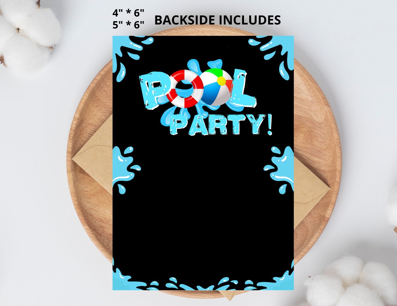 Editable Pool Party, Pool Party Birthday, 4x6 & 5x7, Splash Invitation ...