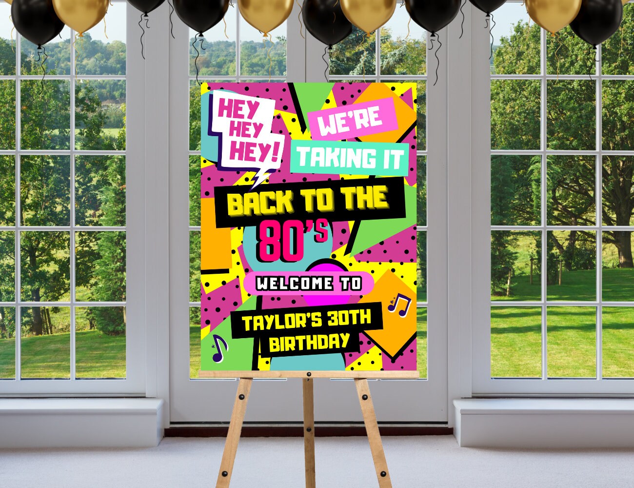 Editable 80s Party Welcome Sign, Back to the 80s, Throwback Party ...