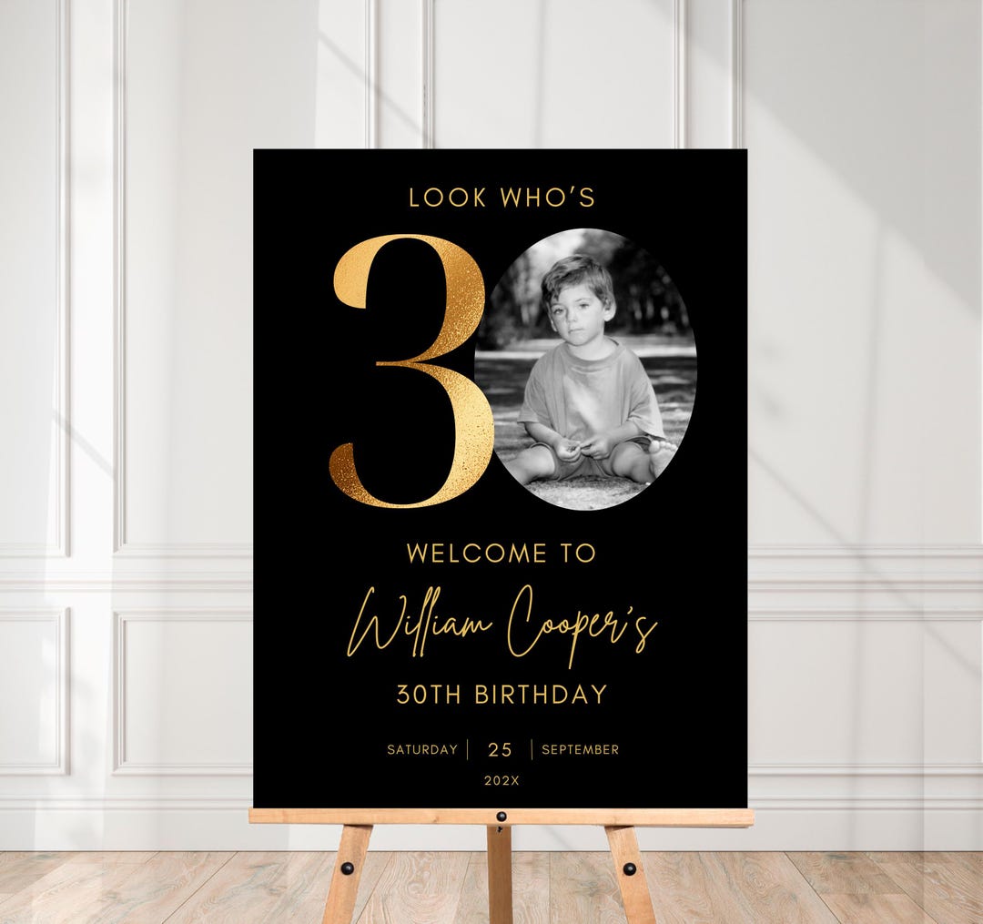 30th Welcome Sign, Look Who's 30 Welcome Sign, Modern 30th Welcome Sign ...