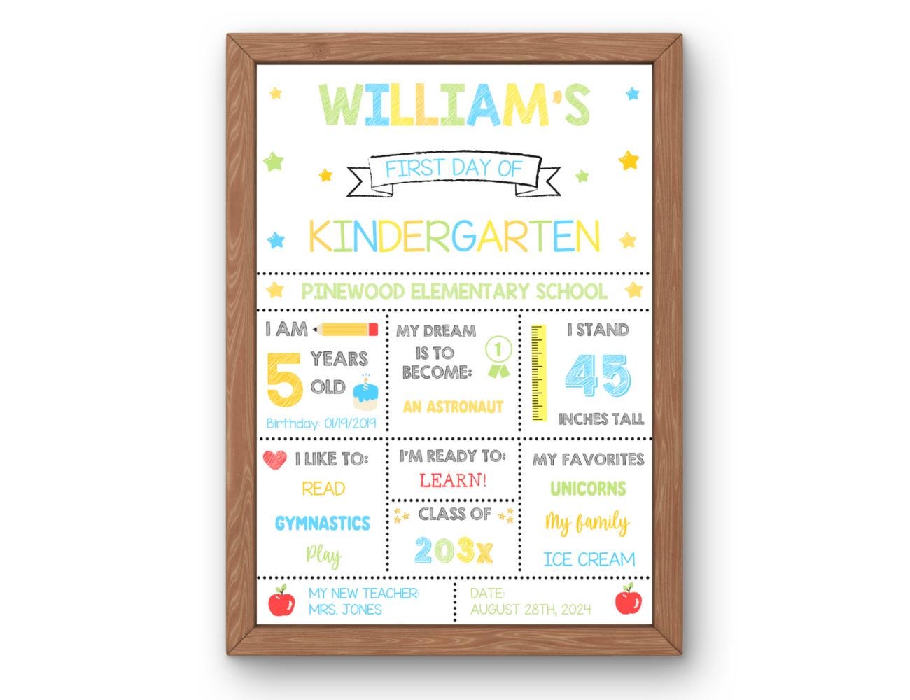 Chalkboard Back to School Sign,editable First Day of School Sign ...