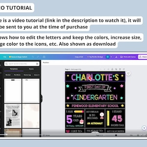 Chalkboard Back to School Sign, Editable First Day of School Sign ...