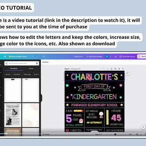 Chalkboard Back to School Sign,editable First Day of School Sign ...
