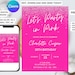 Editable Lets Party in Pink Birthday Invitation, Printable Birthday ...