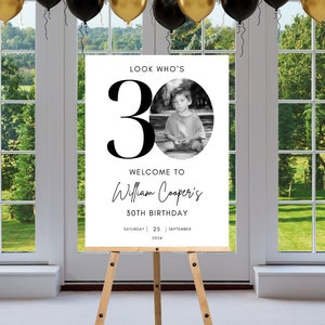 30th Welcome Sign, Look Who's 30 Welcome Sign, Modern 30th Welcome Sign ...