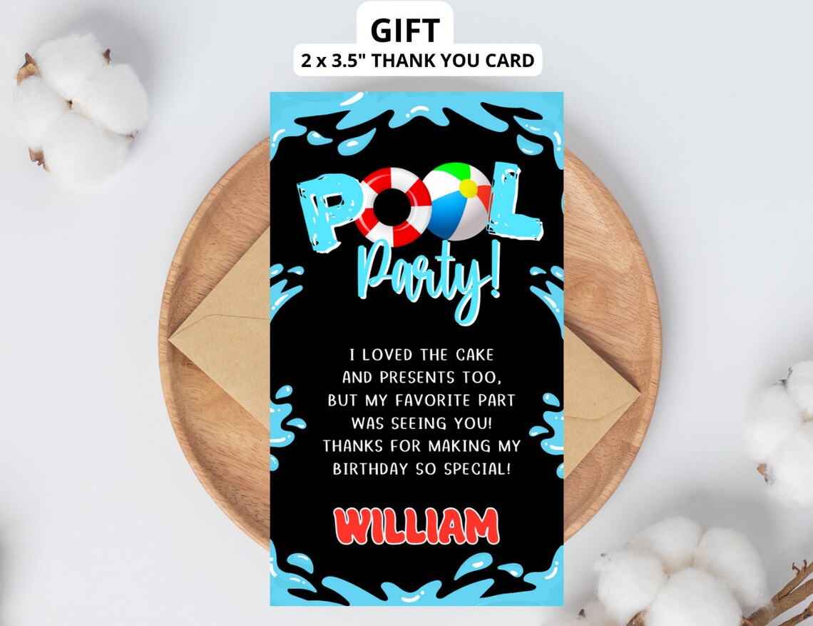 Editable Pool Party, Pool Party Birthday, 4x6 & 5x7, Splash Invitation ...
