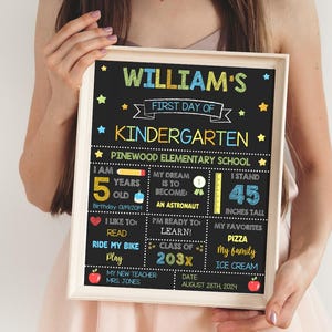 Chalkboard Back to School Sign,editable First Day of School Sign ...