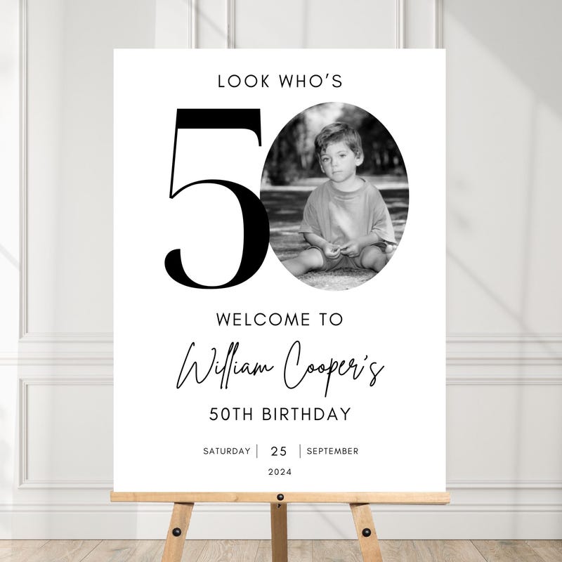Happy 50th Welcome Sign - Etsy