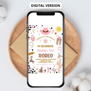 Editable My First Rodeo Invitation Cowgirl Birthday Invite Wild West ...