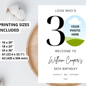 30th Welcome Sign, Look Who's 30 Welcome Sign, Modern 30th Welcome Sign ...