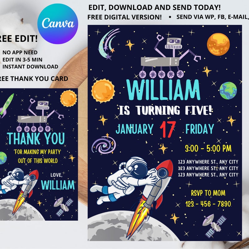 Planets Invitation - Etsy