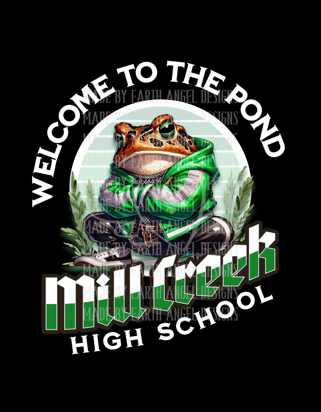 School Mascot "mill Creek Bullfrogs" PNG Digital File – Sublimation ...
