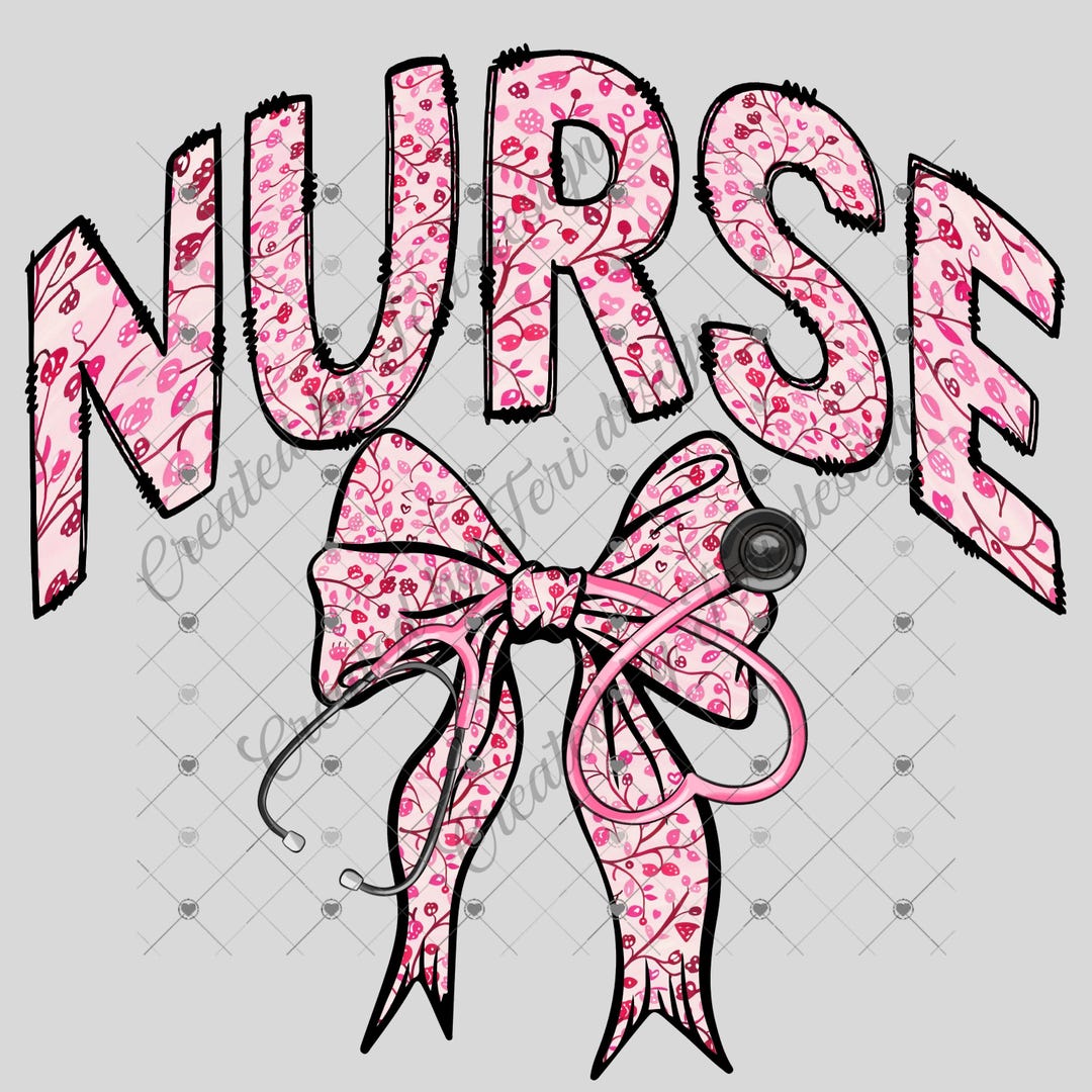Nurse Valentine's Coquette Bow Png, Nurse Coquette Bow Png,nurse ...