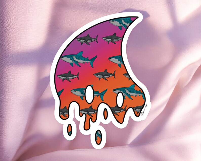 Shark Fin Sticker-shark Sticker - Etsy