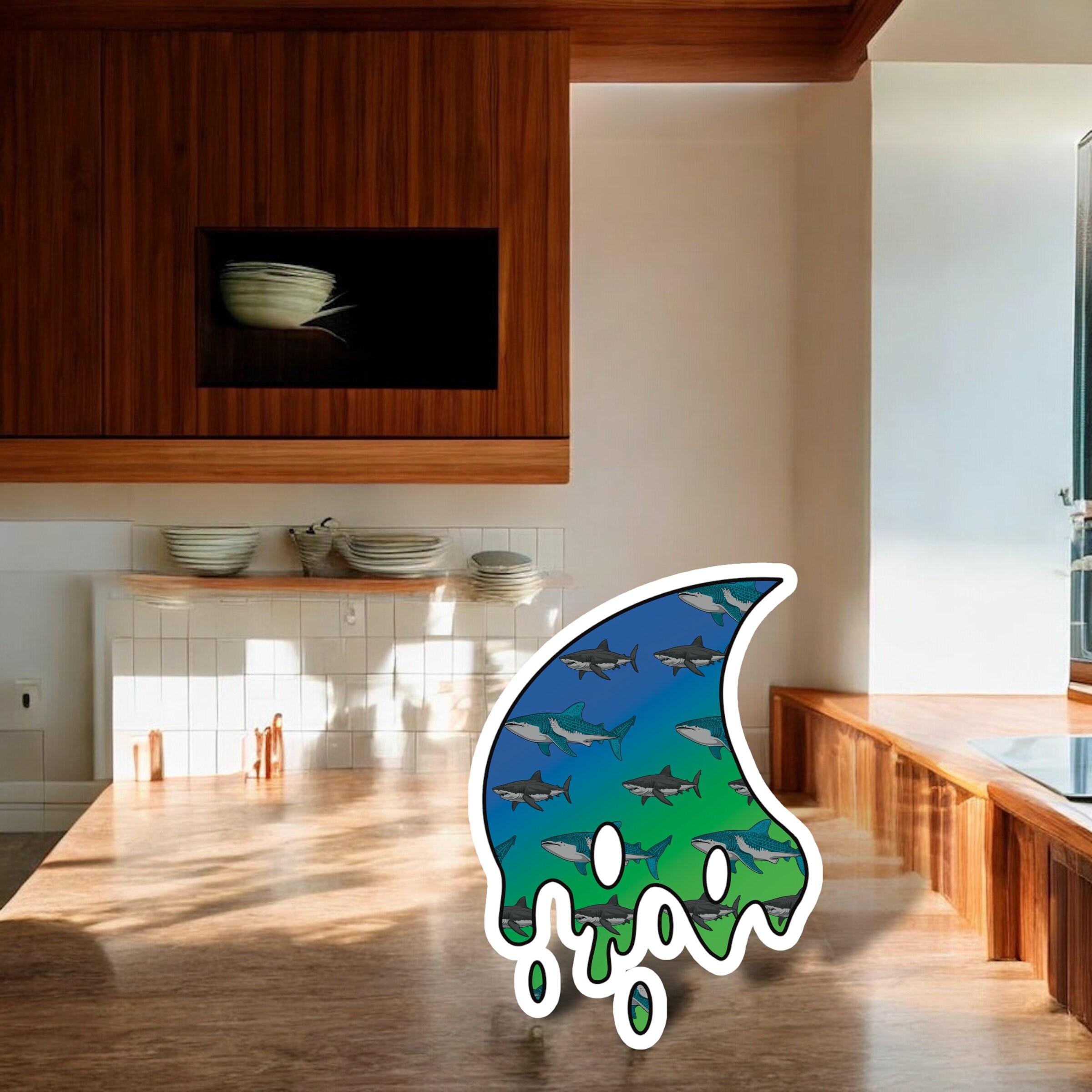 Shark Fin Sticker-shark Sticker - Etsy