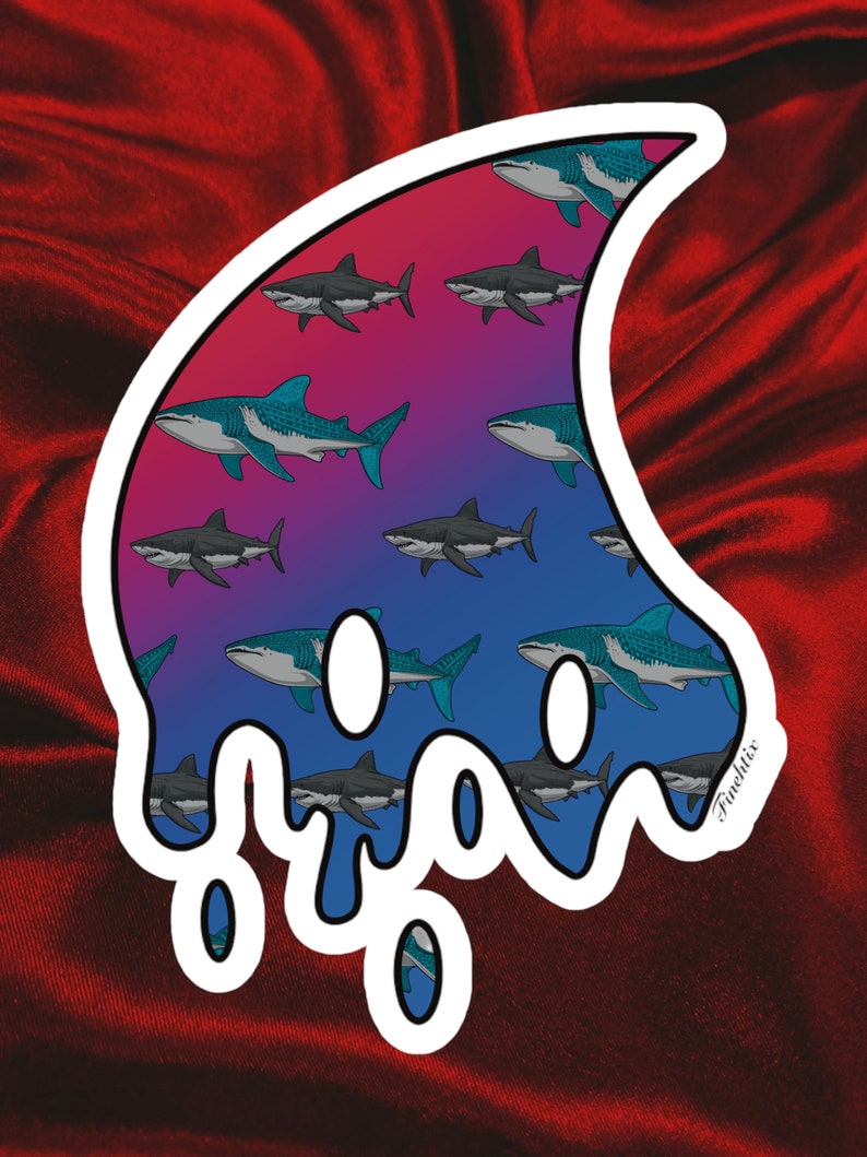 Shark Fin Sticker-shark Sticker - Etsy