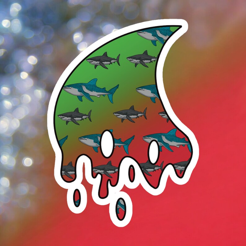 Shark Fin Sticker-shark Sticker - Etsy