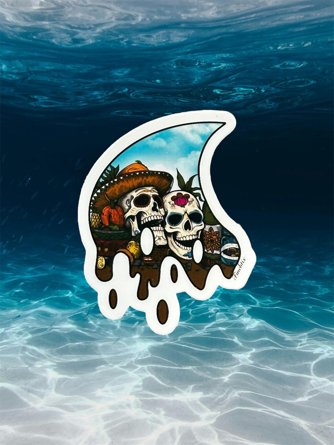 Shark Fin Sticker-shark Sticker-day of the Dead - Etsy