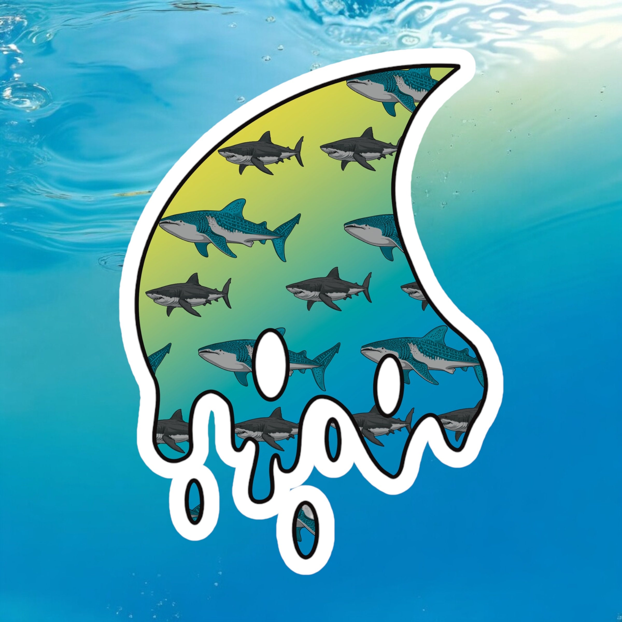 Shark Fin Sticker-shark Sticker - Etsy