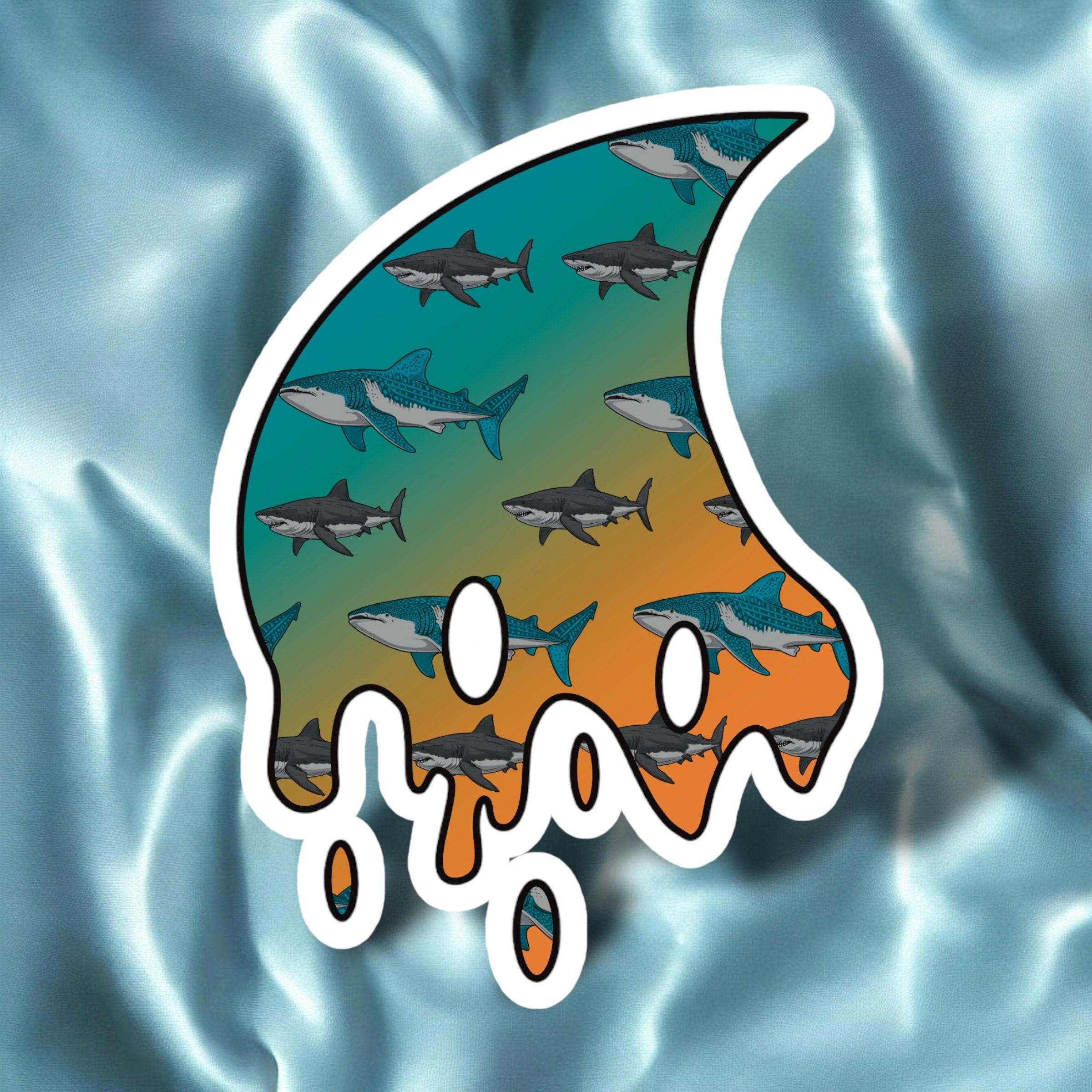 Shark Fin Sticker-shark Sticker - Etsy