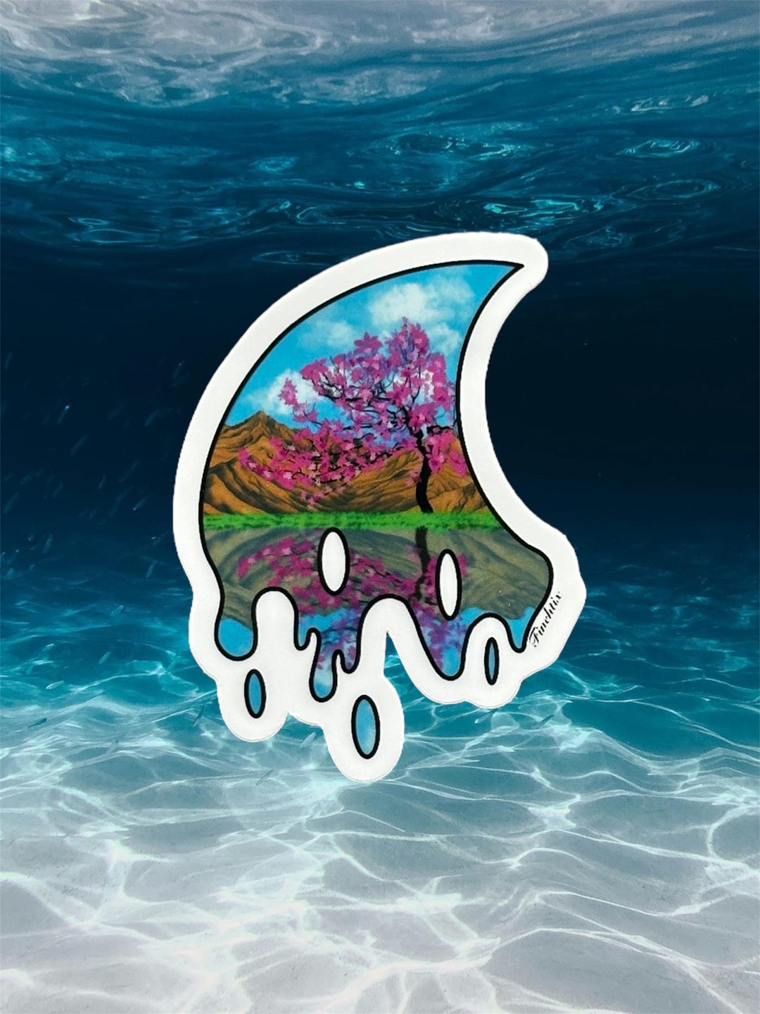 Shark Fin Sticker-shark Sticker- Cherry Blossom - Etsy