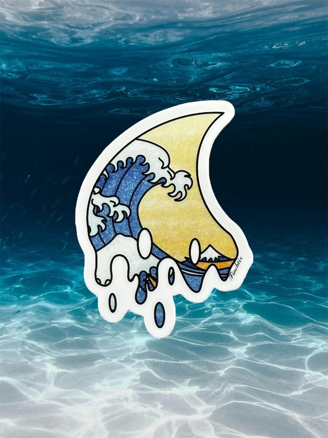 Shark Fin Sticker-shark Sticker- Kanagawa Wave - Etsy