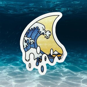 Shark Fin Sticker-shark Sticker- Kanagawa Wave - Etsy