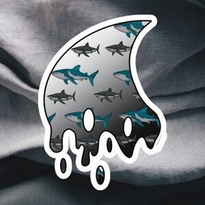 Shark Fin Sticker-shark Sticker - Etsy