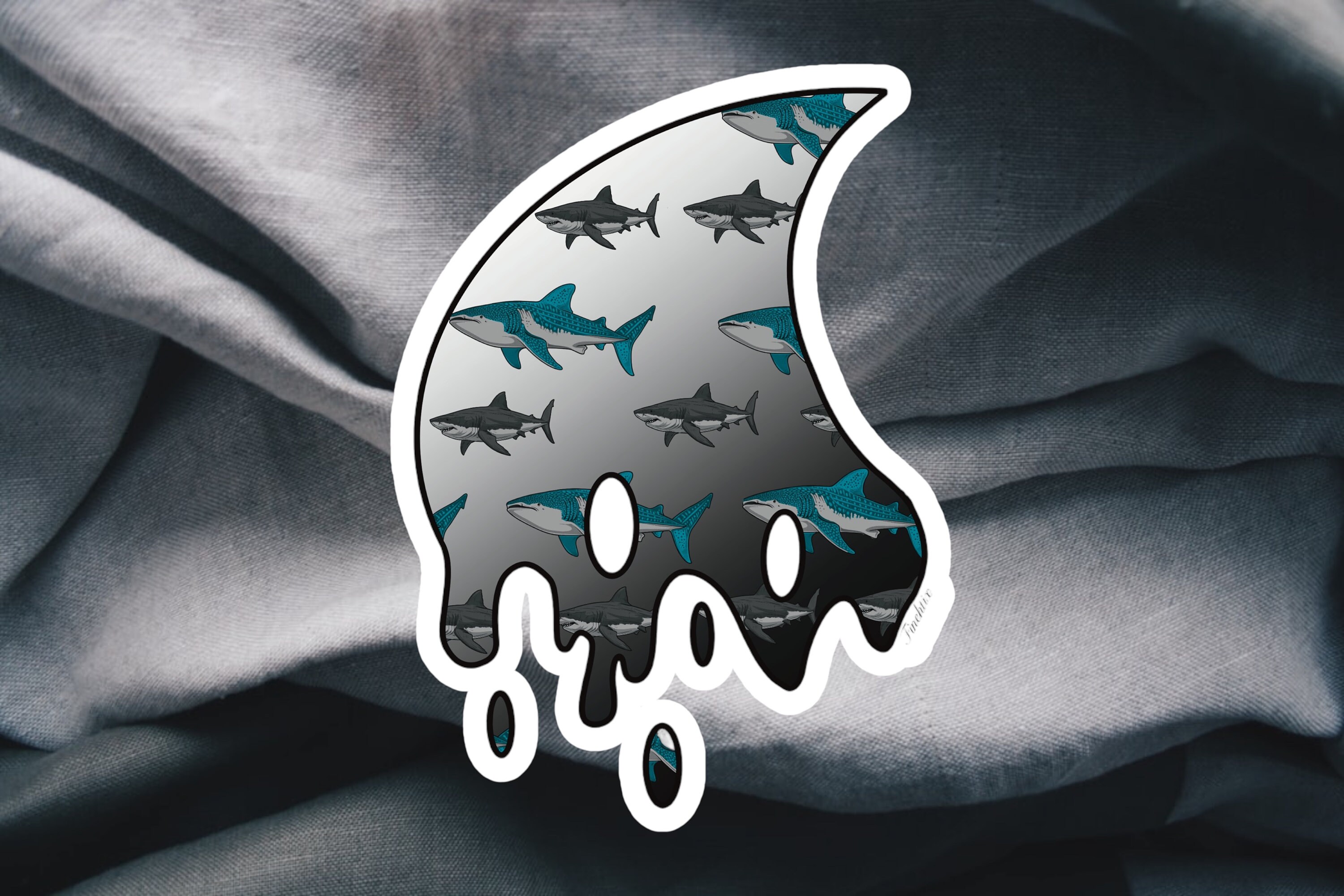 Shark Fin Sticker-shark Sticker - Etsy