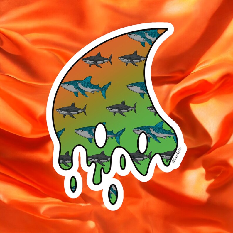 Shark Fin Sticker-shark Sticker - Etsy