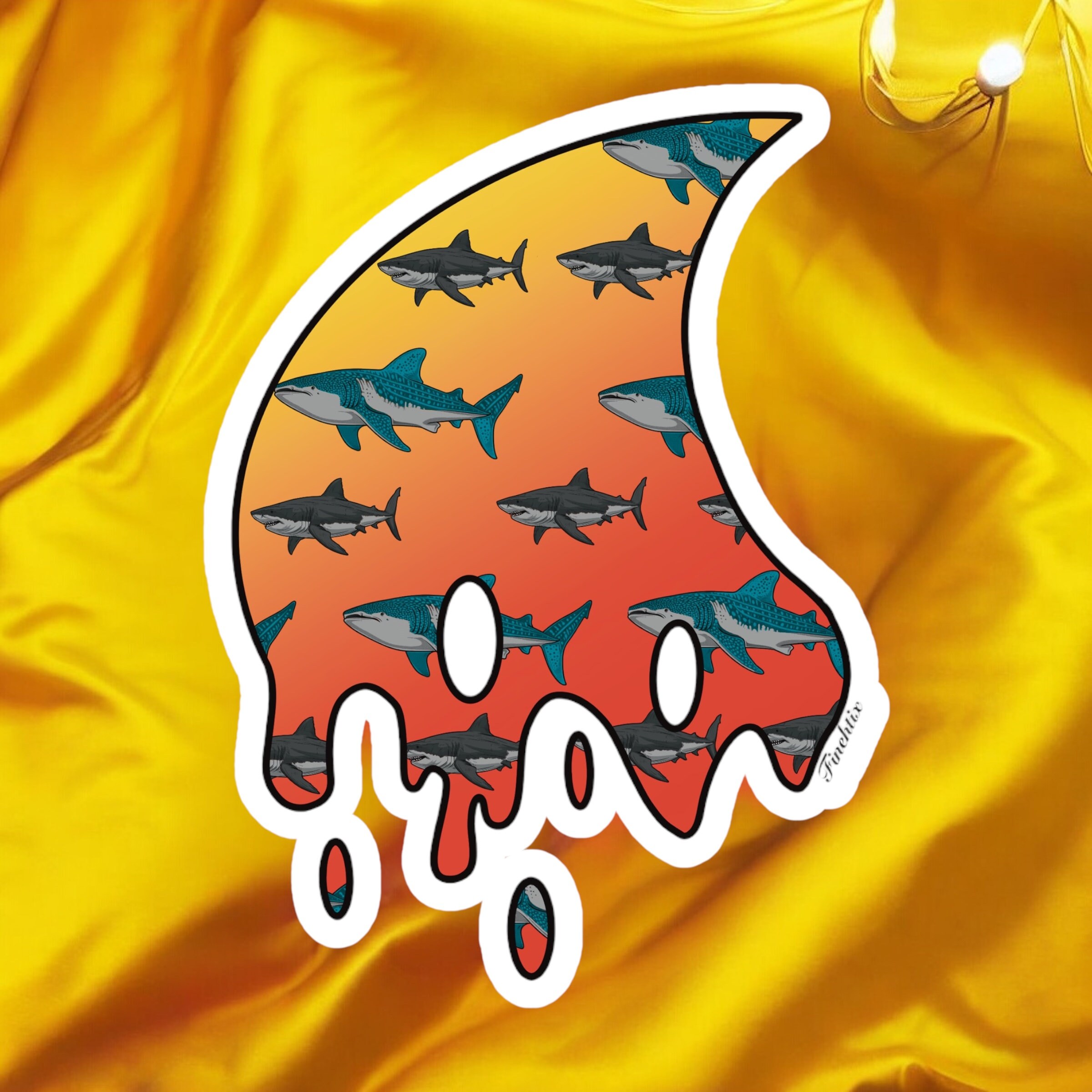 Shark Fin Sticker-shark Sticker - Etsy