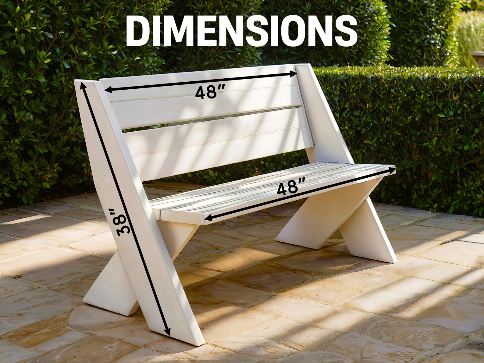 DIY Outdoor Patio Bench Build Plan DIY Patio Bench Plan, Outdoor Bench ...