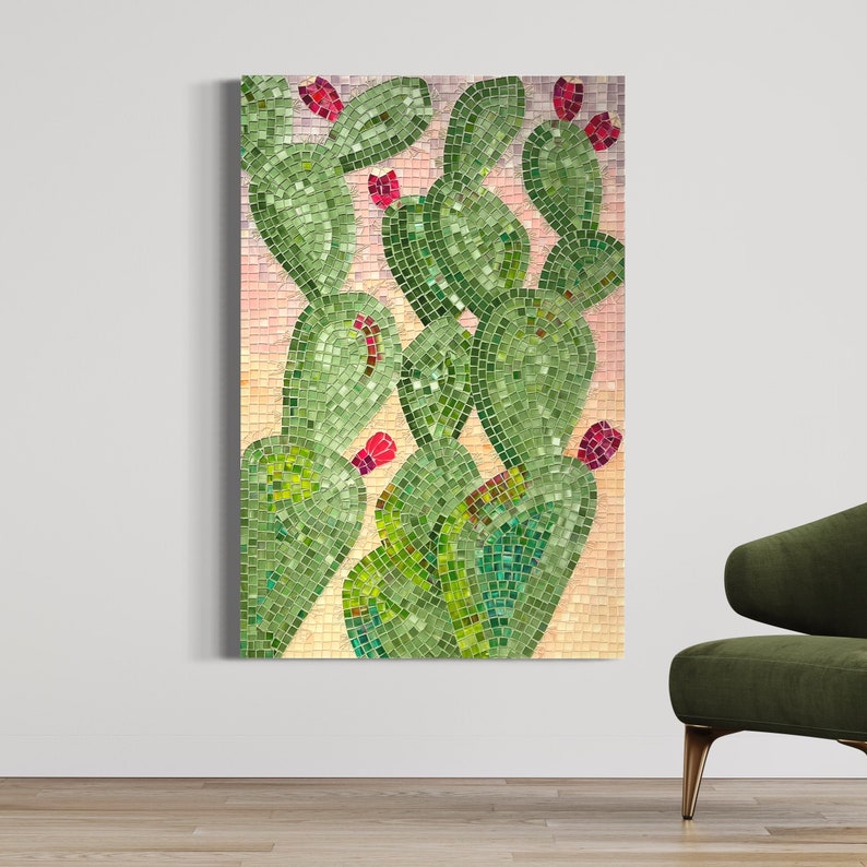 Prickly Cactus Mosaic Art for Home Decoration - Etsy