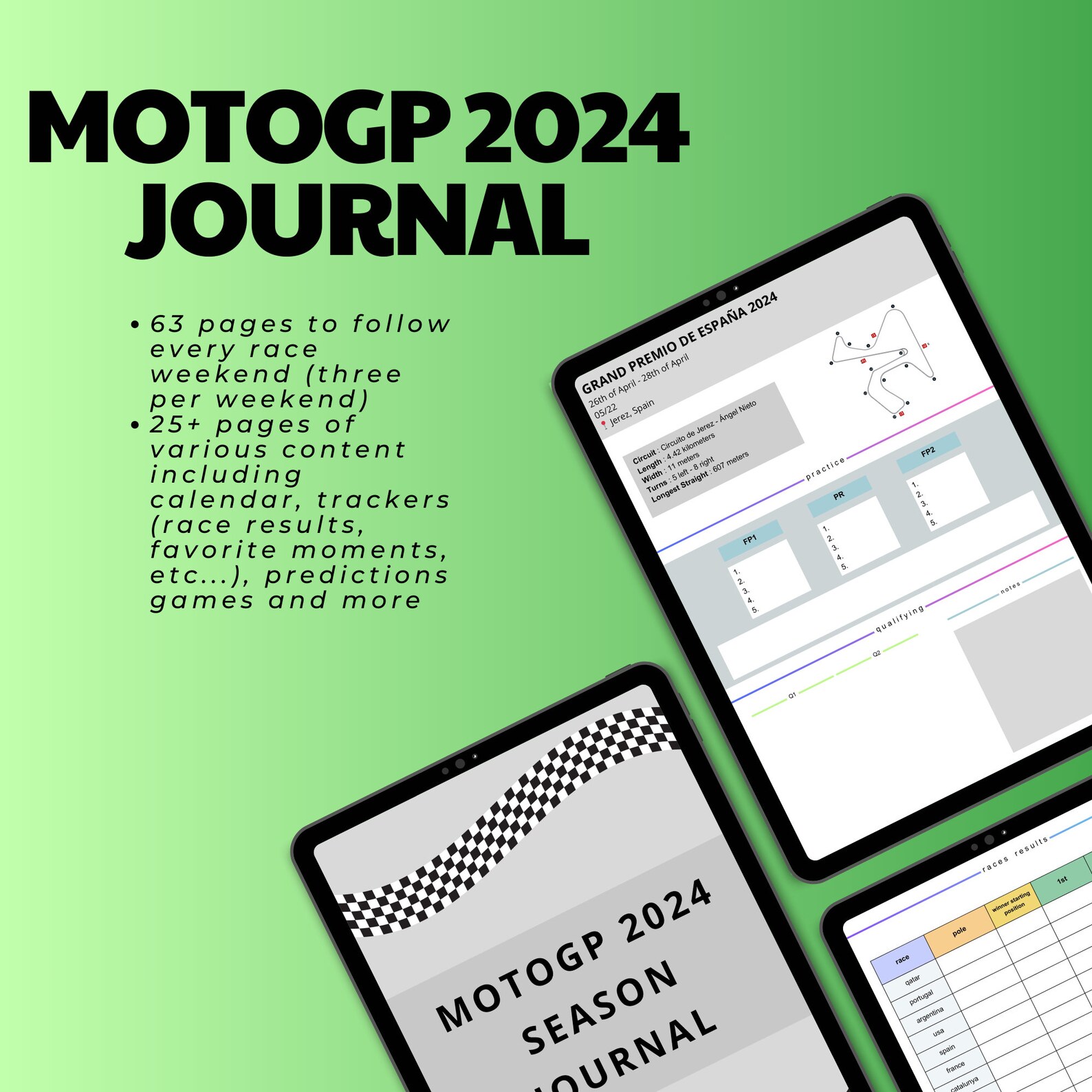 Motogp 2024 Season Journal templates Available for Goodnotes ...