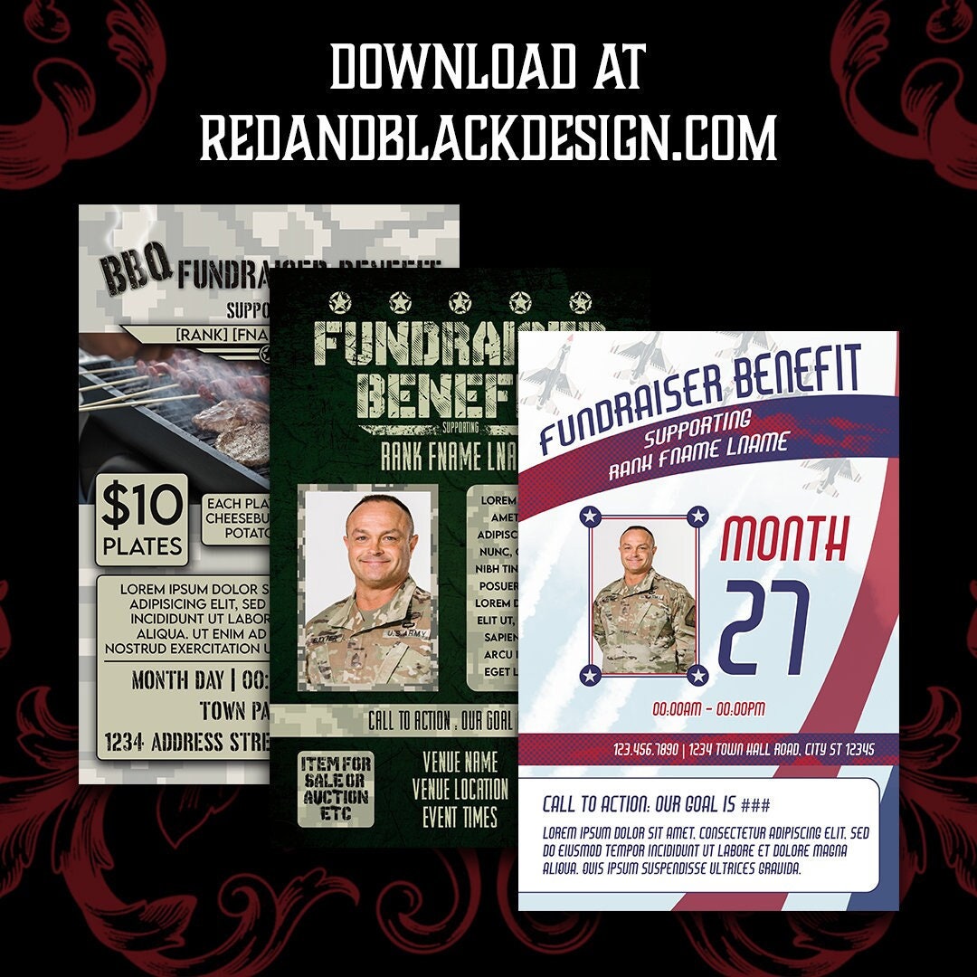PSD Template - Military Benefit Fundraiser Flyer - Print PDF - Etsy