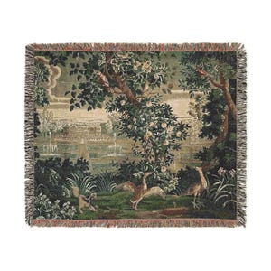 French Verdue Tapestry Blanket: Chateau Garden Woven Wall Hanging - Etsy