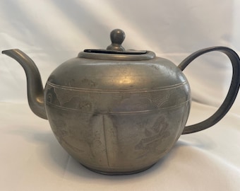 Silver Chinese Houhin-style Teapot With Vintage-look and Ebony Small ...