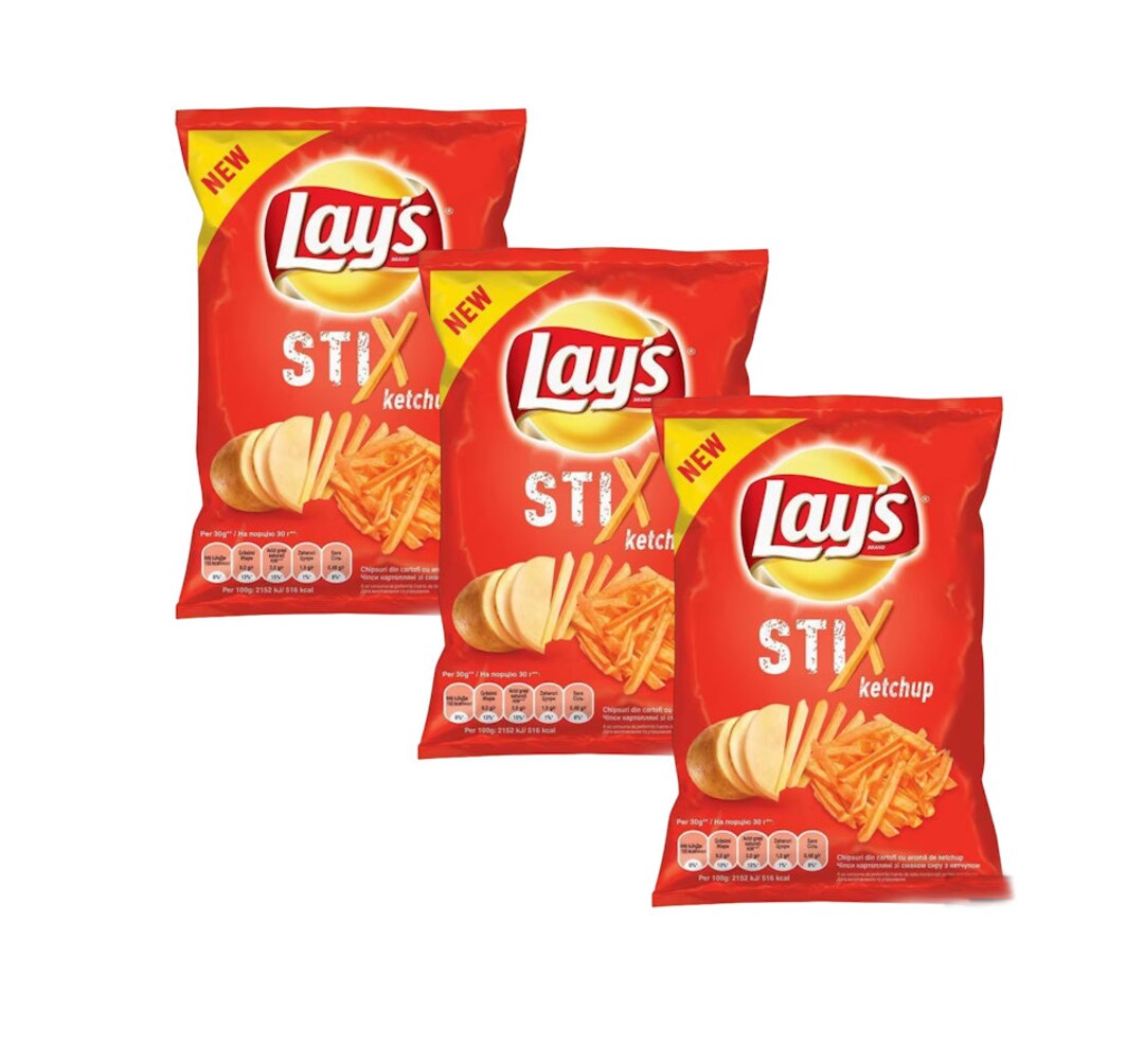3 X LAY'S STIX Ketchup Flavor Potato Chips Crisps French Fries Snack ...