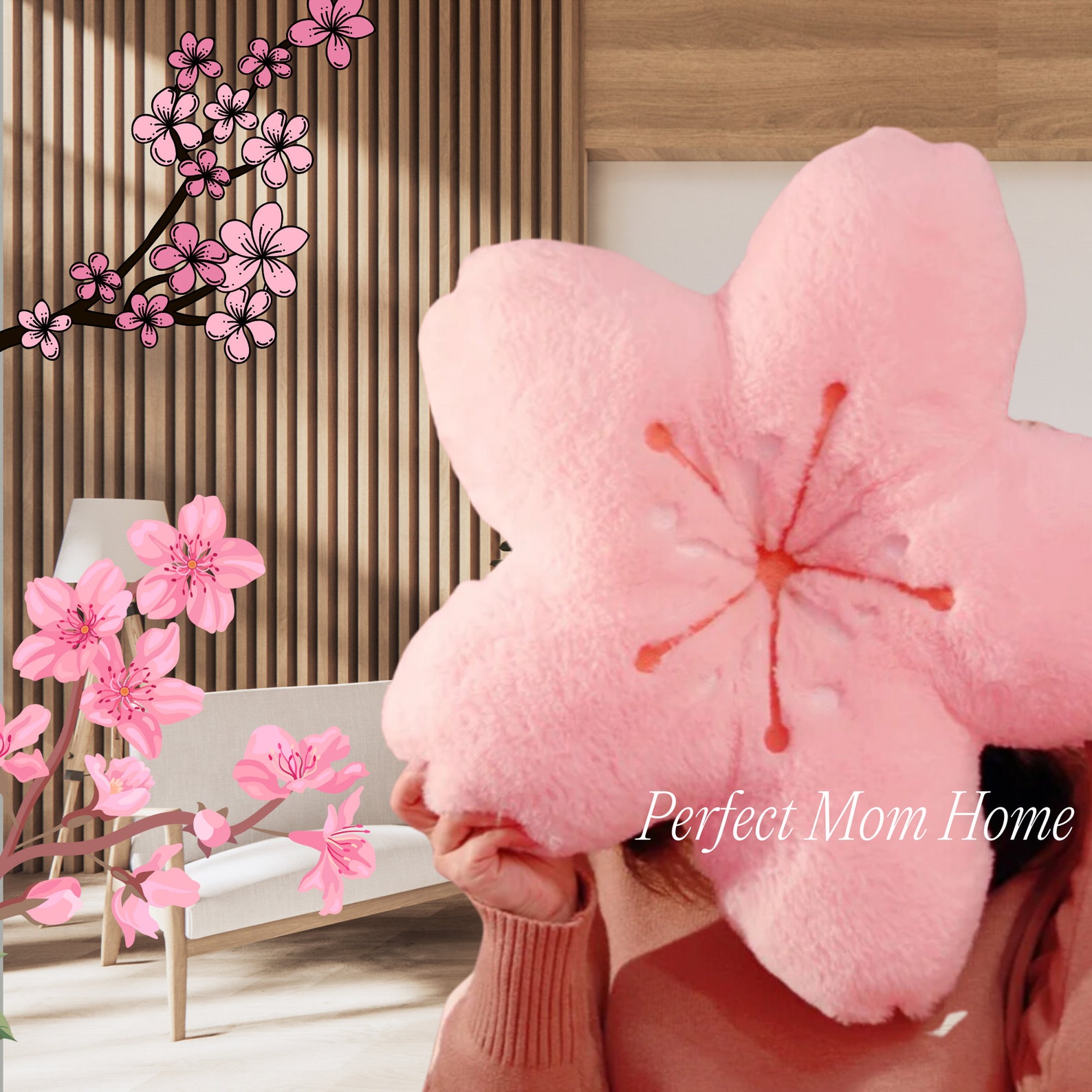 Cojín Sakura Cojín Terciopelo Rosa Regalos Japoneses - Etsy