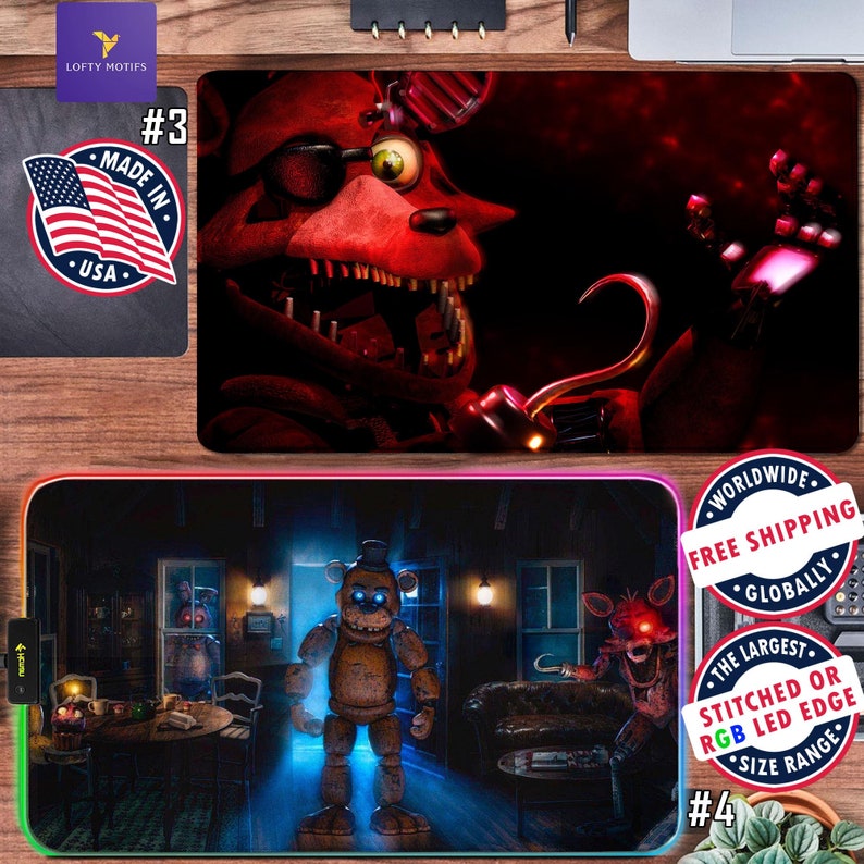 Five Nights at Freddy's Mouse Pad Gaming Desk Mat Cover Decor Office ...