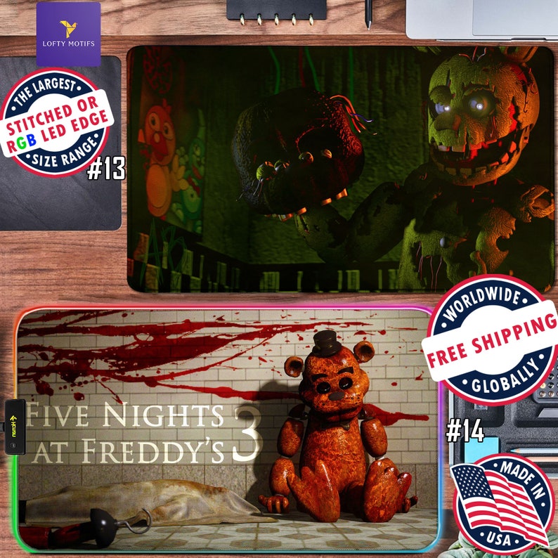 Five Nights at Freddy's Mouse Pad Gaming Desk Mat Cover Decor Office ...