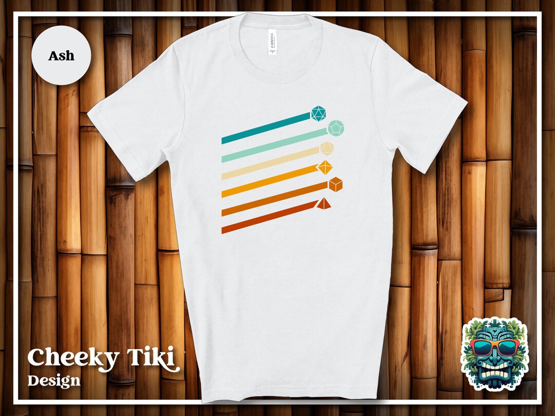 D&D Dice Shirt, Retro Vintage Colors, D20 Dungeons and Dragons Shirt ...