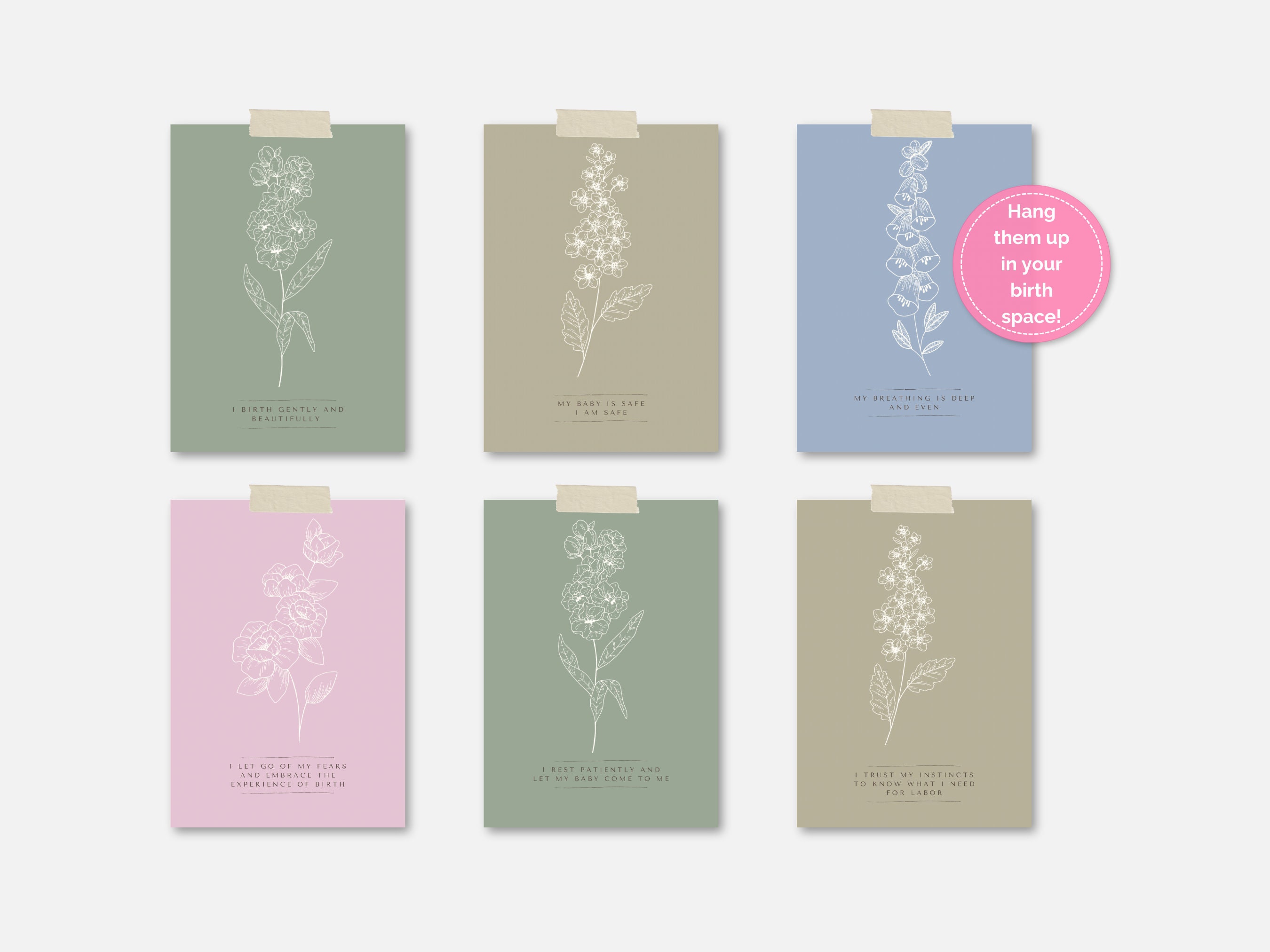 40+ Printable Birth Affirmation Cards | Pregnancy Affirmations ...