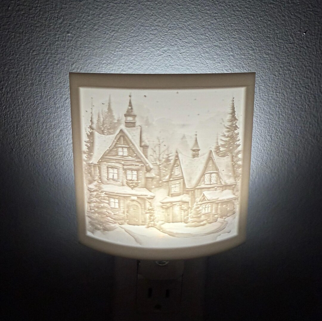 Winter Wonderland Scene Lithophane Night Light - Etsy